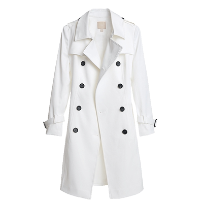 修身版中长款百搭外套灰色风衣