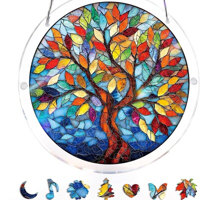 新品Acrylic Puzzles Suncatcher Window Hanging亚克力拼图窗饰
