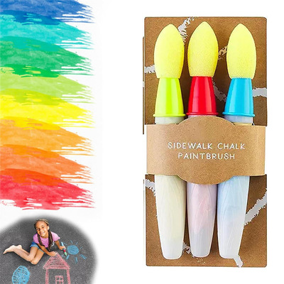 跨境 Sidewalk Chalk Paint Brush Set Sidewalk儿童粉笔画笔套装