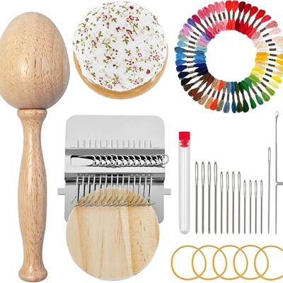 跨境新品 Mini Darning Loom 迷你织布机DIY织布修复工具修补套装