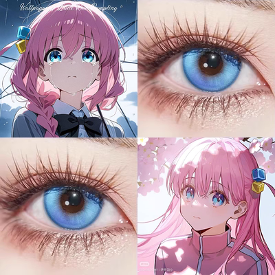 波奇酱cos美瞳孤独摇滚推荐日抛propcon冰川精灵蓝色显色动漫展gt