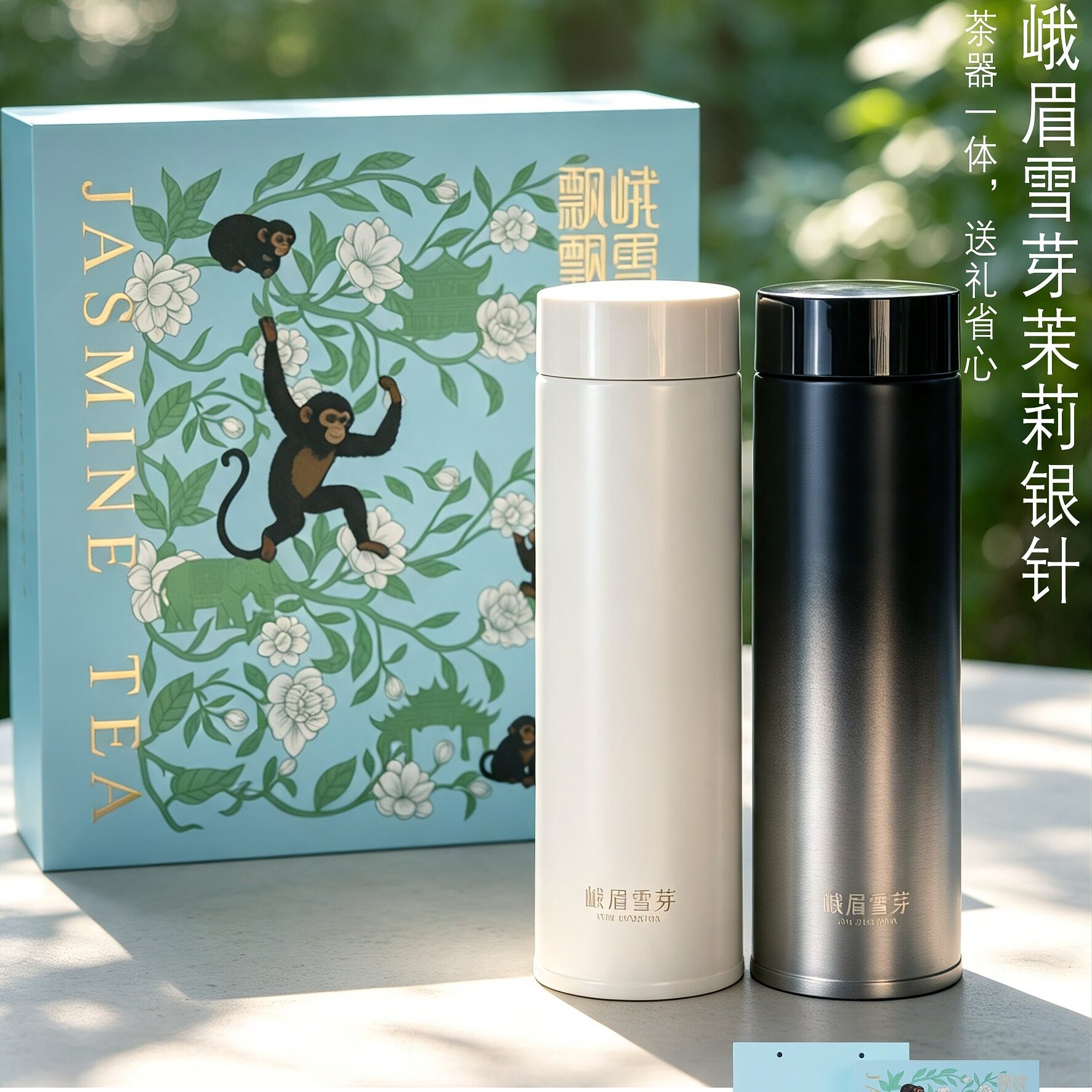 2026年新茶峨眉雪芽茉莉银针96g+保温杯 四川飘雪峨眉山茶 送礼