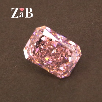 桃粉系裸钻桃红色宝石雷迪恩长方冰花切裸石戒指界面吊坠主石大师