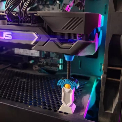 显卡支架创意可伸缩竖装显卡支架风扇位千斤顶托举手办装饰非金属