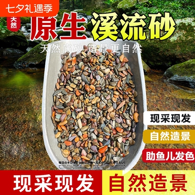 天然溪流石专用铺底砂石溪流沙鱼缸造景底砂乌龟缸底沙生态底部