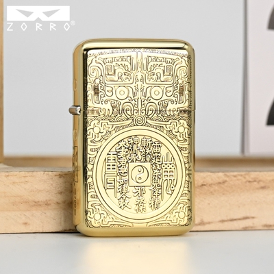 超薄煤油打火机佐罗原铜山鬼花钱