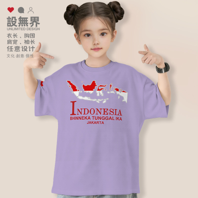 印度尼西亚Indonesia国家落肩T恤