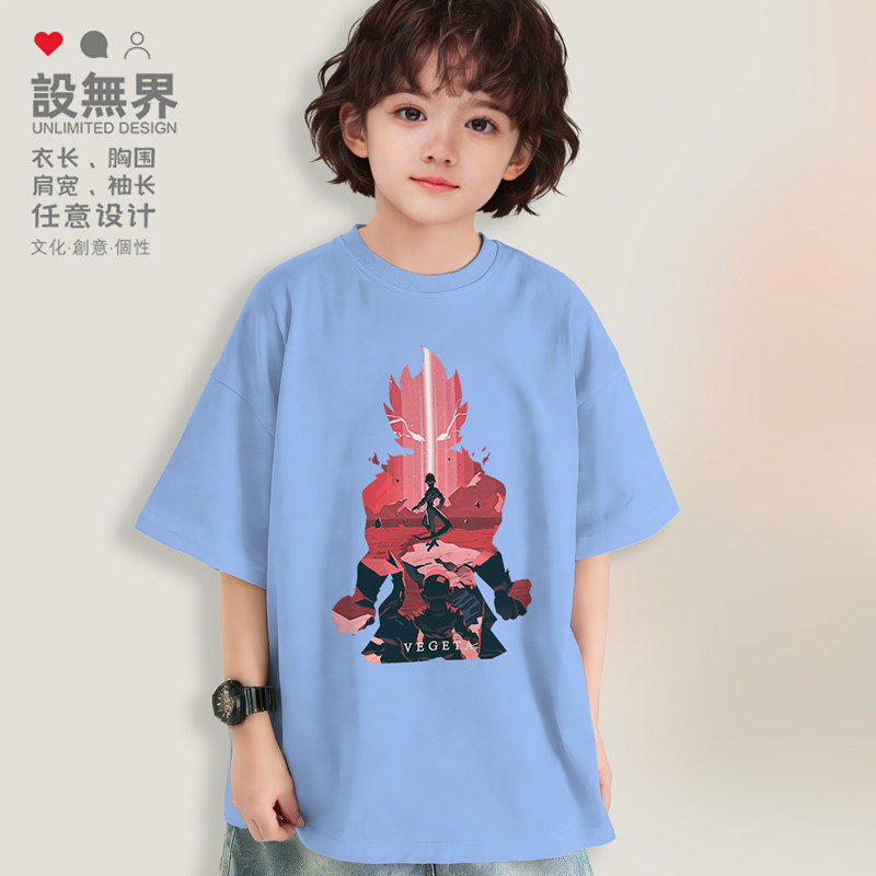 龙珠贝吉塔弗利萨动漫周边亲子落肩T恤男女童装夏定制0002设 无界