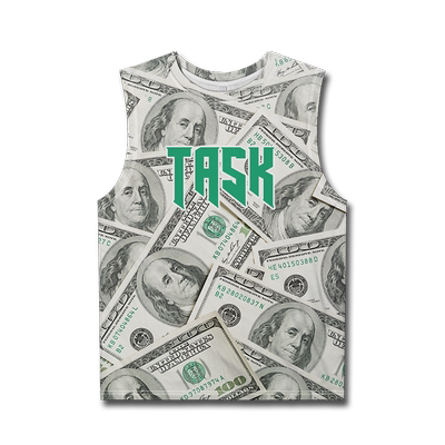 美元美金各国货币金钱符速干背心