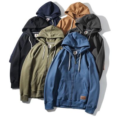 厚实保暖连帽卫衣拉链开衫外套