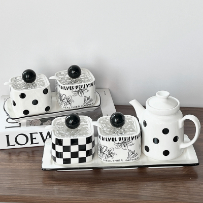 赫本风陶瓷油壶商用油瓶酱油醋壶家用厨房调味罐餐厅调味壶套装