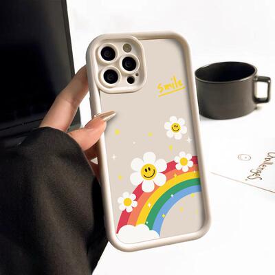 新款手机壳适用苹果iPhone13ProMax彩虹花Plus全包tpu天眼阶梯15Pro金刚砂xr保护套