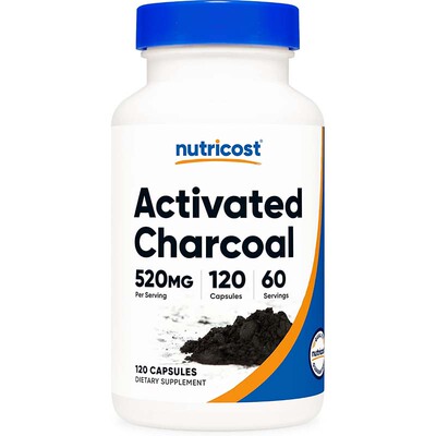 美国Nutricost Activated Charcoal 活性炭胶囊 520mg120粒