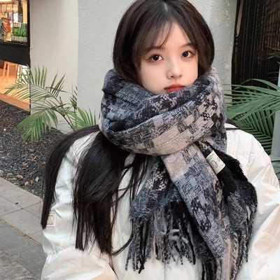 MODENGCHIMA高品质圈圈仿羊绒纱冬季围巾加厚帽子2025款网红款