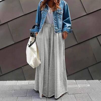 Women's -Leg Solid Color Pants - Simple and comfortable