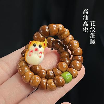 2026库克蒜瓣猪大肠手串佛珠念珠单圈文玩手捻猫咪配饰手链盘玩解