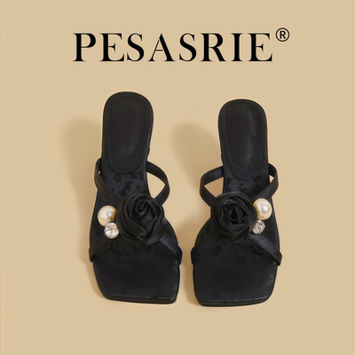 柏萨尼高档轻奢法式外穿女士凉鞋