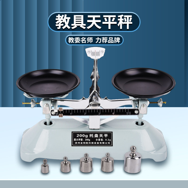 初中物理托 托盘天平实验室200g500g教学天平称教具带砝码高精度