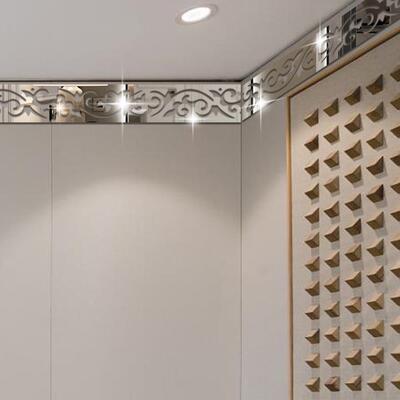 JM3176跨境热销亚克力花边腰线自贴立体镜面墙贴背景装饰地脚线条