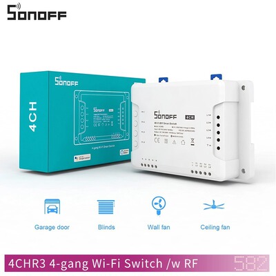 Sonoff4CHR3智能WiFi开关改装件APP远程控制定时远程控制器遥控式