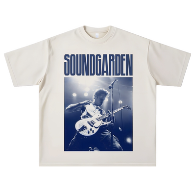 vintage美式Soundgarden‌声音花园乐队周边摇滚印花宽松短袖T恤