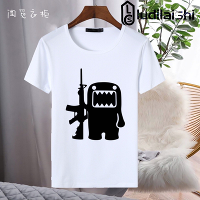 夏季美式复古搞笑圆领短袖T恤