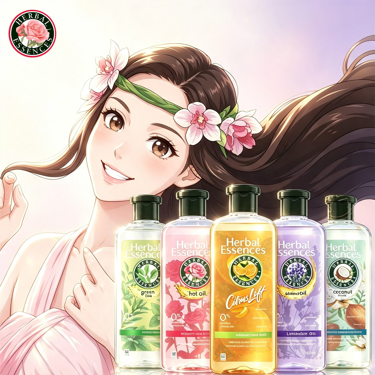 保税区直发 泰国伊卡璐Herbal essences香氛玫瑰洗发水400ml/瓶