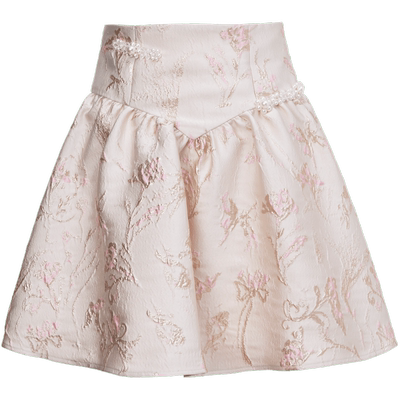 【奥莱】MAXRIENY提花高腰A字蓬蓬裙复古半身短裙