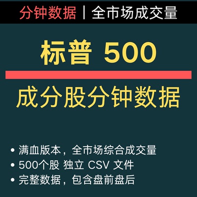 标普 S&P 500 成分股 历史分钟数据 回测 量化交易 美股