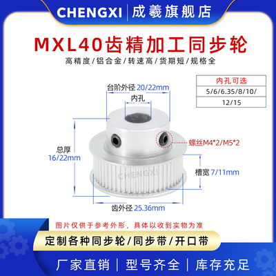 成羲同步传动带轮MXL40齿精加工