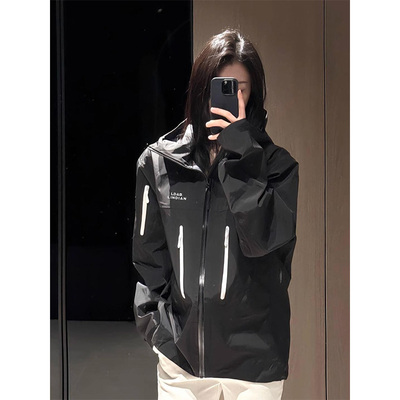 LDAB黑色冲锋衣外套女2026春