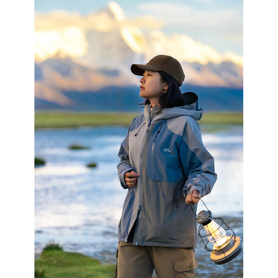 LDAB雾霾灰蓝冲锋衣外套女25春秋