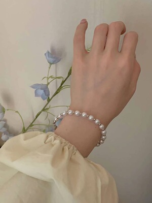 韩国东大门代购earlobe珍珠串珠手链金珠银珠气质法式手饰饰品