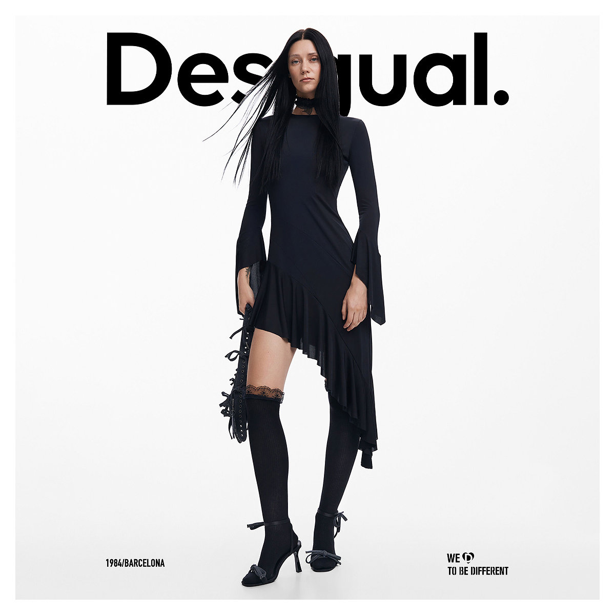 Desigual【MARIA ESCOTE联名】弹力修身不对称连衣裙