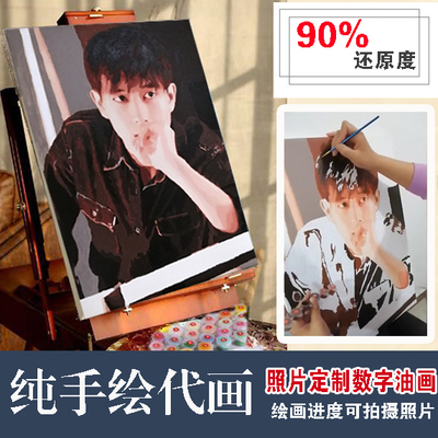 手绘代画6年老店数字油画90%还原