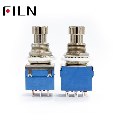 飞林电吉他开关效果器3PDT直通转换开关9脚脚踏开关带锁按钮