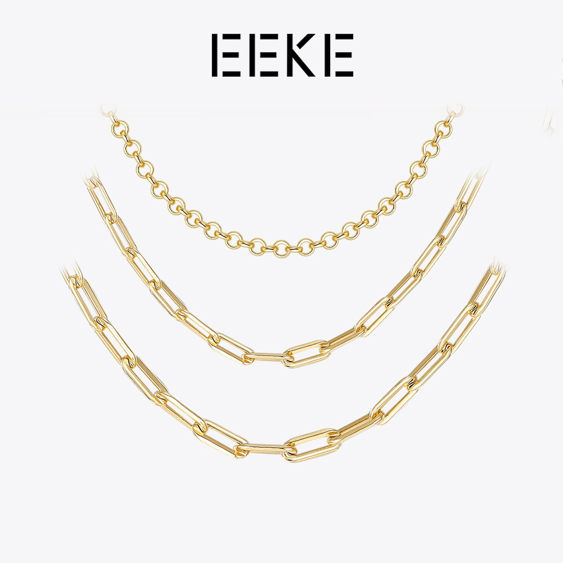EEKE经典系列 探索链条纯银情侣项链2025年新款女小众品牌锁骨链_虎窝淘