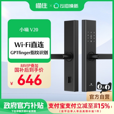 德施曼智能门锁指纹锁密码锁家用入户门电子锁防盗门锁小嘀V20