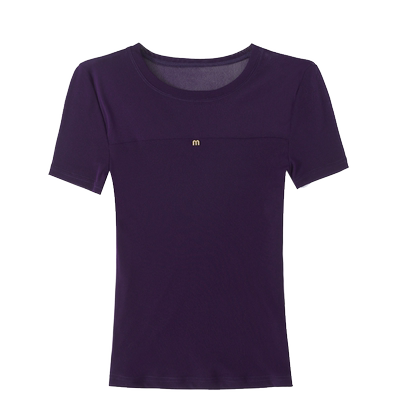 夏季圆领短袖网纱T恤洋气上衣