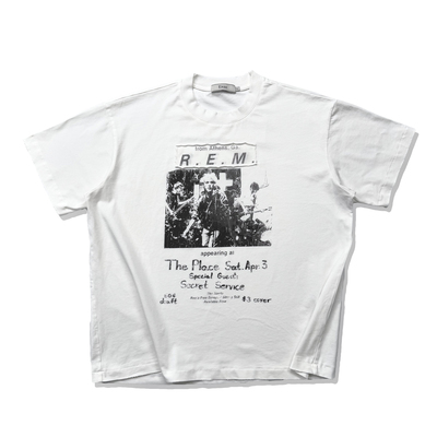 ‘R.E.M’贴布绣vintage印花短袖