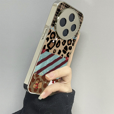 拼接豹纹适用vivoy200i手机壳y300pro新款y78+皮质y100防摔vivoy53s77e男y76s女款vivoy73s70s情侣y52st1x