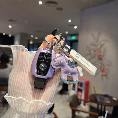 适用奔驰A级A180L钥匙套C200L壳GLA200扣GLC260L包B级260GLK/G级R