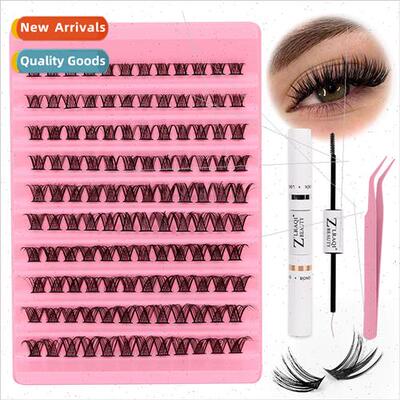 Fake Eyelash Double Eyelash Glue  Set Segmented Thick Eyelas
