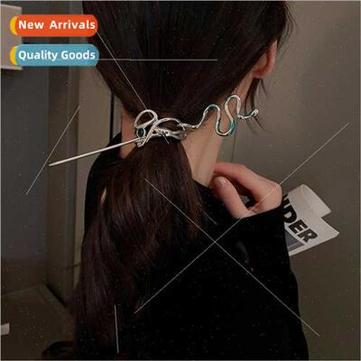 Snake Green Gemstone Ancient Metal Hairpin che Premium Chine
