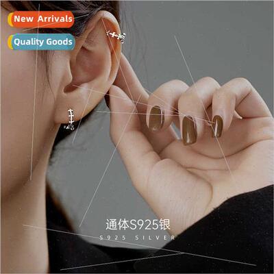 S925 silver do old Thai silver cross ear clips whout ear hol