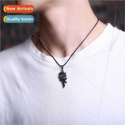 Stainless Steel Flame Pattern Pendant Necklace Collar Neckla