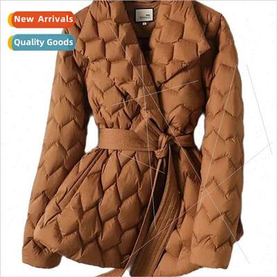Winter New ghtweight Down Jacket wh Belt Women Elegant T