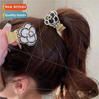 Elegant camellia flower grab clip temperament high ponytail