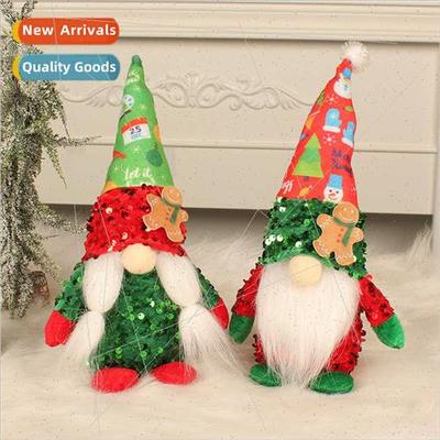 Christmas gingerbread man faceless doll ornament sequin hat