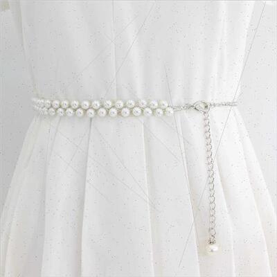 Hooks adjustable pearl waist chain female dress waist wind t